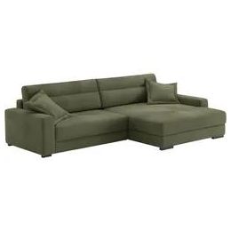 Ecksofa Inosign "Marcello" Sofas Gr. B/H/T: 310cm x 90cm x 184cm, Microfaser, Bettfunktion links-Recamiere rechts, grün (memphis 12 green) inklusive EasyBett und Bettkasten