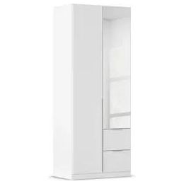 Drehtürenschrank Rauch "Kleiderschrank Schrank Garderobe AGORDO mit Dekor- oder Hochglanzfront" Schränke Gr. B/H/T: 91cm x 229cm x 54cm, 2 St., weiß (alpinweiß) mit Außenschubkästen, in 6 Breiten und 2 Höhen MADE IN GERMANY