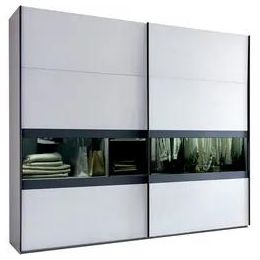 Schwebetürenschrank wimex "Easy Plus" Schränke Gr. B/H/T: 270cm x 208cm x 65cm, 2 St., weiß (weiß/ rauchglas holmtüren graphit) mit Rauchglas Holmtüren