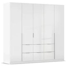 Drehtürenschrank Rauch "Kleiderschrank Schrank Garderobe AGORDO mit Dekor- oder Hochglanzfront" Schränke Gr. B/H/T: 226cm x 210cm x 54cm, 5 St., weiß (alpinweiß/hochglanz weiß) mit Außenschubkästen, in 6 Breiten und 2 Höhen MADE IN GERMANY