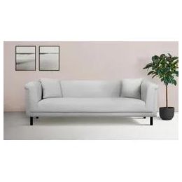 3-Sitzer Inosign "AGNIA B/T/H: 210/85/71 cm" Sofas Gr. B/H/T: 210cm x 71,5cm x 85cm, Struktur fein, grau (hellgrau) incl. Zierkissen, auch in Cord und Bouclé