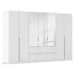 Drehtürenschrank Rauch "Kleiderschrank Schrank Garderobe AGORDO mit Dekor- oder Hochglanzfront" Schränke Gr. B/H/T: 315cm x 210cm x 54cm, 7 St., weiß (alpinweiß) mit Außenschubkästen, in 6 Breiten und 2 Höhen MADE IN GERMANY