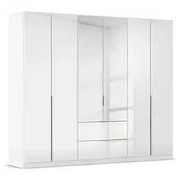 Drehtürenschrank Rauch "Kleiderschrank Kleiderschränke Schrank Garderobe AGORDO mit Glasfront" Schränke Gr. B/H/T: 271cm x 229cm x 54cm, 6 St., weiß (alpinweiß/glas kristallweiß) mit Außenschubkästen, in 6 Breiten und 2 Höhen MADE IN GERMANY