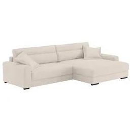 Ecksofa Inosign "Marcello" Sofas Gr. B/H/T: 310cm x 90cm x 184cm, Cord, Bettfunktion links-Recamiere rechts, beige (stripes 8622 narur) inklusive EasyBett und Bettkasten