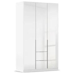 Drehtürenschrank Rauch "Kleiderschrank Kleiderschränke Schrank Garderobe AGORDO mit Glasfront" Schränke Gr. B/H/T: 136cm x 229cm x 54cm, 3 St., weiß (alpinweiß/glas kristallweiß) mit Außenschubkästen, in 6 Breiten und 2 Höhen MADE IN GERMANY