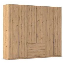 Drehtürenschrank Rauch "Kleiderschrank Schrank Garderobe AGORDO mit Dekor- oder Hochglanzfront" Schränke Gr. B/H/T: 271cm x 229cm x 54cm, 6 St., braun (eiche artisan) mit Außenschubkästen, in 6 Breiten und 2 Höhen MADE IN GERMANY