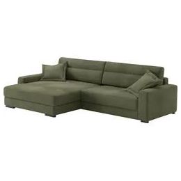 Ecksofa Inosign "Marcello DuraFlex" Sofas Gr. B/H/T: 310cm x 90cm x 184cm, Microfaser, Bettfunktion rechts-Recamiere links, grün (memphis 12 green) EasyBett, Bettkasten, Kaltschaumpolsterung, bis 140 kg belastbar