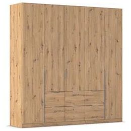 Drehtürenschrank Rauch "Kleiderschrank Schrank Garderobe AGORDO mit Dekor- oder Hochglanzfront" Schränke Gr. B/H/T: 226cm x 229cm x 54cm, 5 St., braun (eiche artisan) mit Außenschubkästen, in 6 Breiten und 2 Höhen MADE IN GERMANY