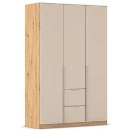 Drehtürenschrank Rauch "Kleiderschrank Schrank Garderobe AGORDO mit Dekor- oder Hochglanzfront" Schränke Gr. B/H/T: 136cm x 210cm x 54cm, 3 St., braun (eiche artisan/champagner) mit Außenschubkästen, in 6 Breiten und 2 Höhen MADE IN GERMANY