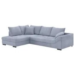 Ecksofa Inosign "Allegro DuraFlex, L-Form" Sofas Gr. B/H/T: 303cm x 86cm x 202cm, Microfaser, Ottomane links, blau (memphis 1676 blue grey) Hochschläfer-Bettauszug, Kaltschaumpolsterung, bis 140 kg belastbar