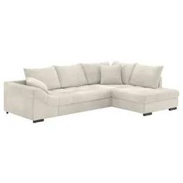 Ecksofa Inosign "Allegro DuraFlex, L-Form" Sofas Gr. B/H/T: 303cm x 86cm x 202cm, Soft clean, Ottomane rechts, beige (novaclean avanti 4 ecru) Hochschläfer-Bettauszug, Kaltschaumpolsterung, bis 140 kg belastbar