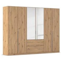 Drehtürenschrank Rauch "Kleiderschrank Schrank Garderobe AGORDO mit Dekor- oder Hochglanzfront" Schränke Gr. B/H/T: 271cm x 210cm x 54cm, 6 St., braun (eiche artisan) mit Außenschubkästen, in 6 Breiten und 2 Höhen MADE IN GERMANY