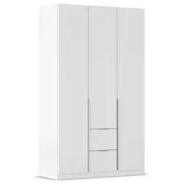 Drehtürenschrank Rauch "Kleiderschrank Schrank Garderobe AGORDO mit Dekor- oder Hochglanzfront" Schränke Gr. B/H/T: 136cm x 229cm x 54cm, 3 St., weiß (alpinweiß) mit Außenschubkästen, in 6 Breiten und 2 Höhen MADE IN GERMANY