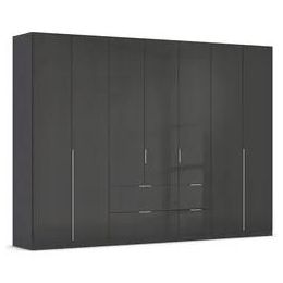 Drehtürenschrank Rauch "Kleiderschrank Schrank Garderobe AGORDO mit Dekor- oder Hochglanzfront" Schränke Gr. B/H/T: 315 cm x 229 cm x 54 cm, 7 St., grau (graumetallic, hochglanz effektgrau) mit Außenschubkästen, in 6 Breiten und 2 Höhen MADE IN GERMANY