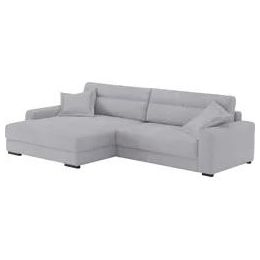 Ecksofa Inosign "Marcello DuraFlex" Sofas Gr. B/H/T: 310cm x 90cm x 184cm, Cord, Bettfunktion rechts-Recamiere links, grau (stripes 8637 warm grey) EasyBett, Bettkasten, Kaltschaumpolsterung, bis 140 kg belastbar