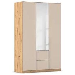 Drehtürenschrank Rauch "Kleiderschrank Schrank Garderobe AGORDO mit Dekor- oder Hochglanzfront" Schränke Gr. B/H/T: 136cm x 210cm x 54cm, 3 St., braun (eiche artisan/champagner) mit Außenschubkästen, in 6 Breiten und 2 Höhen MADE IN GERMANY