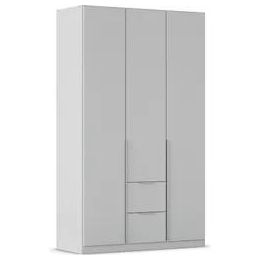 Drehtürenschrank Rauch "Kleiderschrank Schrank Garderobe AGORDO mit Dekor- oder Hochglanzfront" Schränke Gr. B/H/T: 136 cm x 229 cm x 54 cm, 3 St., grau (seidengrau) mit Außenschubkästen, in 6 Breiten und 2 Höhen MADE IN GERMANY