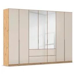 Drehtürenschrank Rauch "Kleiderschrank Kleiderschränke Schrank Garderobe AGORDO mit Glasfront" Schränke Gr. B/H/T: 315cm x 229cm x 54cm, 7 St., beige (eiche artisan/glas champagner) mit Außenschubkästen, in 6 Breiten und 2 Höhen MADE IN GERMANY