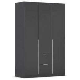 Drehtürenschrank Rauch "Kleiderschrank Schrank Garderobe AGORDO mit Dekor- oder Hochglanzfront" Schränke Gr. B/H/T: 136 cm x 210 cm x 54 cm, 3 St., grau (graumetallic) mit Außenschubkästen, in 6 Breiten und 2 Höhen MADE IN GERMANY