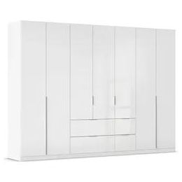 Drehtürenschrank Rauch "Kleiderschrank Schrank Garderobe AGORDO mit Dekor- oder Hochglanzfront" Schränke Gr. B/H/T: 315cm x 229cm x 54cm, 7 St., weiß (alpinweiß/hochglanz weiß) mit Außenschubkästen, in 6 Breiten und 2 Höhen MADE IN GERMANY