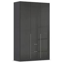 Drehtürenschrank Rauch "Kleiderschrank Schrank Garderobe AGORDO mit Dekor- oder Hochglanzfront" Schränke Gr. B/H/T: 136 cm x 229 cm x 54 cm, 3 St., grau (graumetallic, hochglanz effektgrau) mit Außenschubkästen, in 6 Breiten und 2 Höhen MADE IN GERMANY