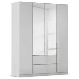 Drehtürenschrank Rauch "Kleiderschrank Kleiderschränke Schrank Garderobe AGORDO mit Glasfront" Schränke Gr. B/H/T: 181 cm x 229 cm x 54 cm, 4 St., grau (seidengrau, glas seidengrau) mit Außenschubkästen, in 6 Breiten und 2 Höhen MADE IN GERMANY