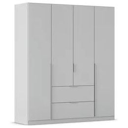 Drehtürenschrank Rauch "Kleiderschrank Schrank Garderobe AGORDO mit Dekor- oder Hochglanzfront" Schränke Gr. B/H/T: 181cm x 210cm x 54cm, 4 St., grau (seidengrau) mit Außenschubkästen, in 6 Breiten und 2 Höhen MADE IN GERMANY