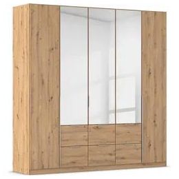 Drehtürenschrank Rauch "Kleiderschrank Schrank Garderobe AGORDO mit Dekor- oder Hochglanzfront" Schränke Gr. B/H/T: 226cm x 229cm x 54cm, 5 St., braun (eiche artisan) mit Außenschubkästen, in 6 Breiten und 2 Höhen MADE IN GERMANY