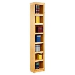 Bücherregal Home Affaire "Soeren" Regale Gr. H: 220 cm, 7 St., beige (gelaugt, geölt) aus massiver Kiefer, in 2 Höhen, Tiefe 29 cm, mit viel Stauraum