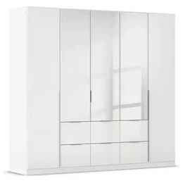 Drehtürenschrank Rauch "Kleiderschrank Schrank Garderobe AGORDO mit Dekor- oder Hochglanzfront" Schränke Gr. B/H/T: 226cm x 210cm x 54cm, 5 St., weiß (alpinweiß/hochglanz weiß) mit Außenschubkästen, in 6 Breiten und 2 Höhen MADE IN GERMANY