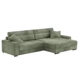 Ecksofa Inosign "Marcello" Sofas Gr. B/H/T: 310cm x 90cm x 184cm, Velours, Bettfunktion links-Recamiere rechts, grün (dolce 11 green) inklusive EasyBett und Bettkasten