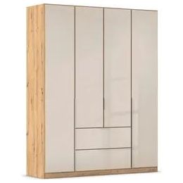 Drehtürenschrank Rauch "Kleiderschrank Kleiderschränke Schrank Garderobe AGORDO mit Glasfront" Schränke Gr. B/H/T: 181cm x 229cm x 54cm, 4 St., beige (eiche artisan/glas champagner) mit Außenschubkästen, in 6 Breiten und 2 Höhen MADE IN GERMANY