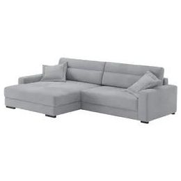 Ecksofa Inosign "Marcello" Sofas Gr. B/H/T: 310cm x 90cm x 184cm, Microfaser, Bettfunktion rechts-Recamiere links, grau (memphis 45 grau) inklusive EasyBett und Bettkasten