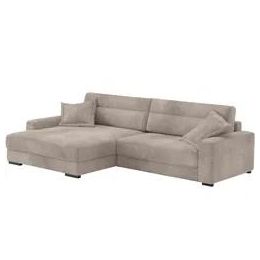 Ecksofa Inosign "Marcello" Sofas Gr. B/H/T: 310cm x 90cm x 184cm, Velours, Bettfunktion rechts-Recamiere links, grau (dolce 4 taupe) inklusive EasyBett und Bettkasten