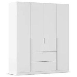 Drehtürenschrank Rauch "Kleiderschrank Schrank Garderobe AGORDO mit Dekor- oder Hochglanzfront" Schränke Gr. B/H/T: 181cm x 210cm x 54cm, 4 St., weiß (alpinweiß) mit Außenschubkästen, in 6 Breiten und 2 Höhen MADE IN GERMANY