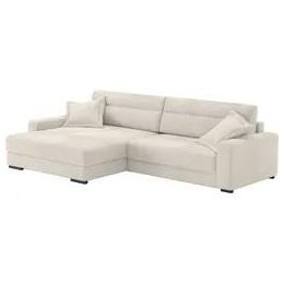 Ecksofa Inosign "Marcello DuraFlex" Sofas Gr. B/H/T: 310cm x 90cm x 184cm, Soft clean, Bettfunktion rechts-Recamiere links, beige (novaclean avanti 4 ecru) EasyBett, Bettkasten, Kaltschaumpolsterung, bis 140 kg belastbar