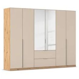 Drehtürenschrank Rauch "Kleiderschrank Schrank Garderobe AGORDO mit Dekor- oder Hochglanzfront" Schränke Gr. B/H/T: 271cm x 210cm x 54cm, 6 St., braun (eiche artisan/champagner) mit Außenschubkästen, in 6 Breiten und 2 Höhen MADE IN GERMANY