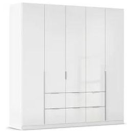 Drehtürenschrank Rauch "Kleiderschrank Schrank Garderobe AGORDO mit Dekor- oder Hochglanzfront" Schränke Gr. B/H/T: 226cm x 229cm x 54cm, 5 St., weiß (alpinweiß/hochglanz weiß) mit Außenschubkästen, in 6 Breiten und 2 Höhen MADE IN GERMANY