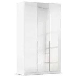 Drehtürenschrank Rauch "Kleiderschrank Kleiderschränke Schrank Garderobe AGORDO mit Glasfront", weiß (alpinweiß, glas kristallweiß), B:136cm H:229cm T:54cm, Holzwerkstoff, Schränke, mit Außenschubkästen, in 6 Breiten und 2 Höhen MADE IN GERMANY