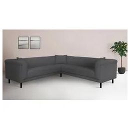 Ecksofa Inosign "AGNIA L-Form B/T/H: 244/244/71 cm" Sofas Gr. B/H/T: 244cm x 71,5cm x 244cm, Material, gleichschenklig, grau (anthrazit) incl. Zierkissen, gleichschenklig, auch in Cord