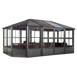 Pavillon Sojag "Charleston" Pavillons Gr. B/H/T: 594cm x 281cm x 384cm, grau (anthrazit) BxTxH: 594x384x281 cm, inkl. Westmann Heizstrahler und Moskitonetz Bestseller