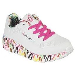 Sneaker Skechers "UNO LITE-LOVELY LUV" Gr. 35, bunt (weiß-multi-2) Kinder Schuhe Plateausneaker, Chunky Sneaker, Schnürschuh mit bedruckter Sohle