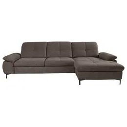 Ecksofa Alina "Melina" Sofas Gr. B/H/T: 274cm x 100cm x 203cm, Struktur TTA, Recamiere rechts, mit Bettfunktion, braun (braun tta 14) In 2 Breiten, Wahlweise mit und ohne Bettfunktion