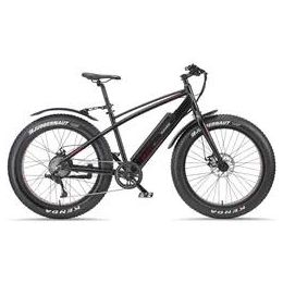 E-Bike Telefunken "Aufsteiger FM350" E-Bikes Gr. 50cm, 26 Zoll (66,04cm), schwarz Pedelec, Elektrofahrrad für Damen u. Herren, MTB