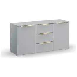 Kommode Rauch "Skat Glamour" Sideboards Gr. B/H/T: 120cm x 61cm x 42cm, 3 St., grau (seidengrau) mit goldenen Griffen