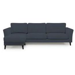 Ecksofa Home Affaire "Gröde, L-Form" Sofas Gr. B/H/T: 278cm x 88cm x 152cm, Flachgewebe, Recamiere links, blau extra weicher Sitzkomfort