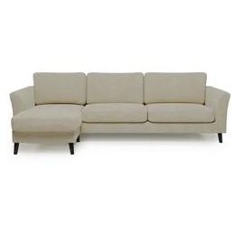 Ecksofa Home Affaire "Gröde, L-Form" Sofas Gr. B/H/T: 278cm x 88cm x 152cm, Flachgewebe, Recamiere links, braun (latte) extra weicher Sitzkomfort