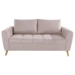 2,5-Sitzer Home Affaire "Blackburn II" Sofas Gr. B/H/T: 181cm x 90cm x 92cm, Luxus-Microfaser in Lederoptik, grau (taupe) Mit Kaltschaumpolsterung bis 140 kg belastbar