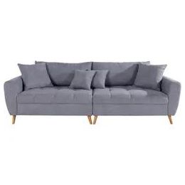 Big-Sofa Home Affaire "Blackburn II" Sofas Gr. B/H/T: 264cm x 90cm x 107cm, Luxus-Microfaser weich, grau (melange) Mit Kaltschaumpolsterung bis 140 kg belastbar