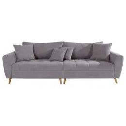 Big-Sofa Home Affaire "Blackburn II" Sofas Gr. B/H/T: 264cm x 90cm x 107cm, Struktur fein, grau (hellgrau) Mit Kaltschaumpolsterung bis 140 kg belastbar